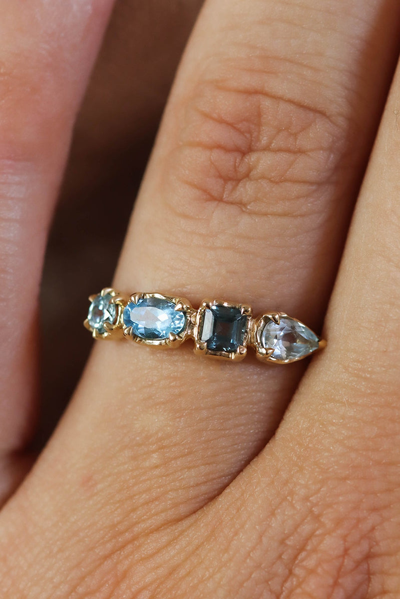 Oceanic Gemstone Ring (available in solid gold & sterling silver ...