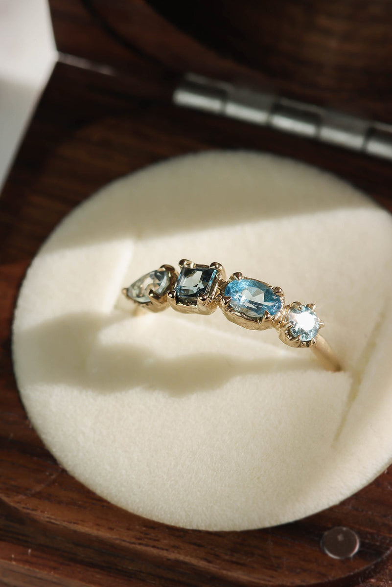 Oceanic Gemstone Ring (available in solid gold & sterling silver ...