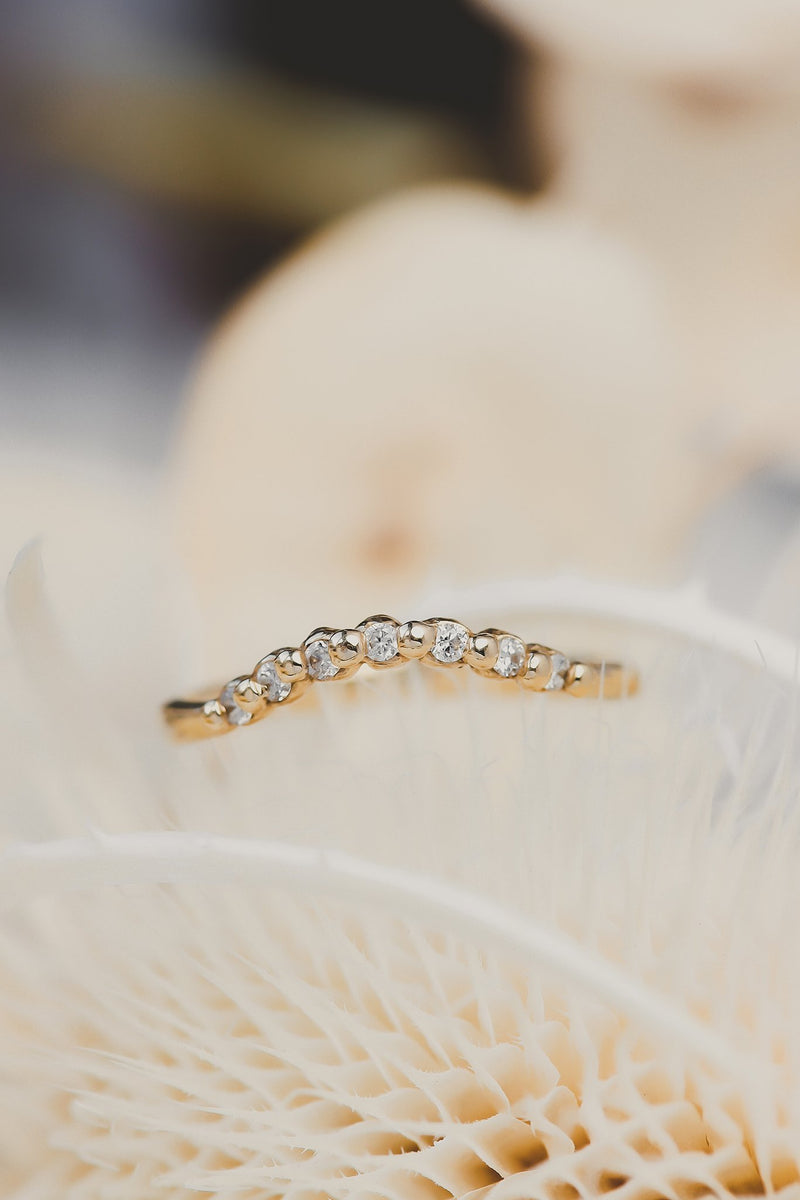 Solid Gold Timeless Diamond Contour Ring – Lacee Alexandra