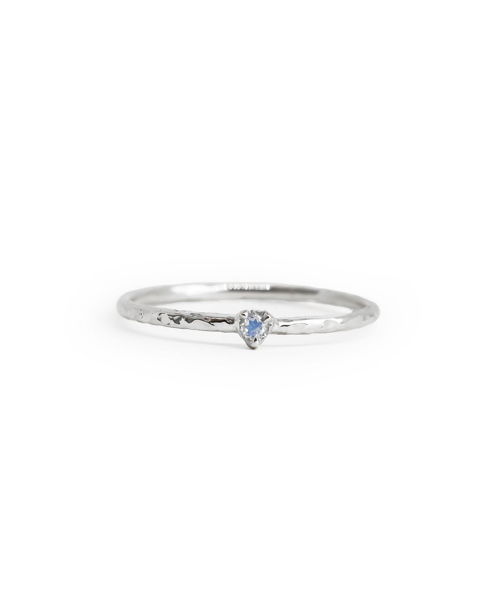 Sterling Silver Dainty Moonstone Ring – Lacee Alexandra